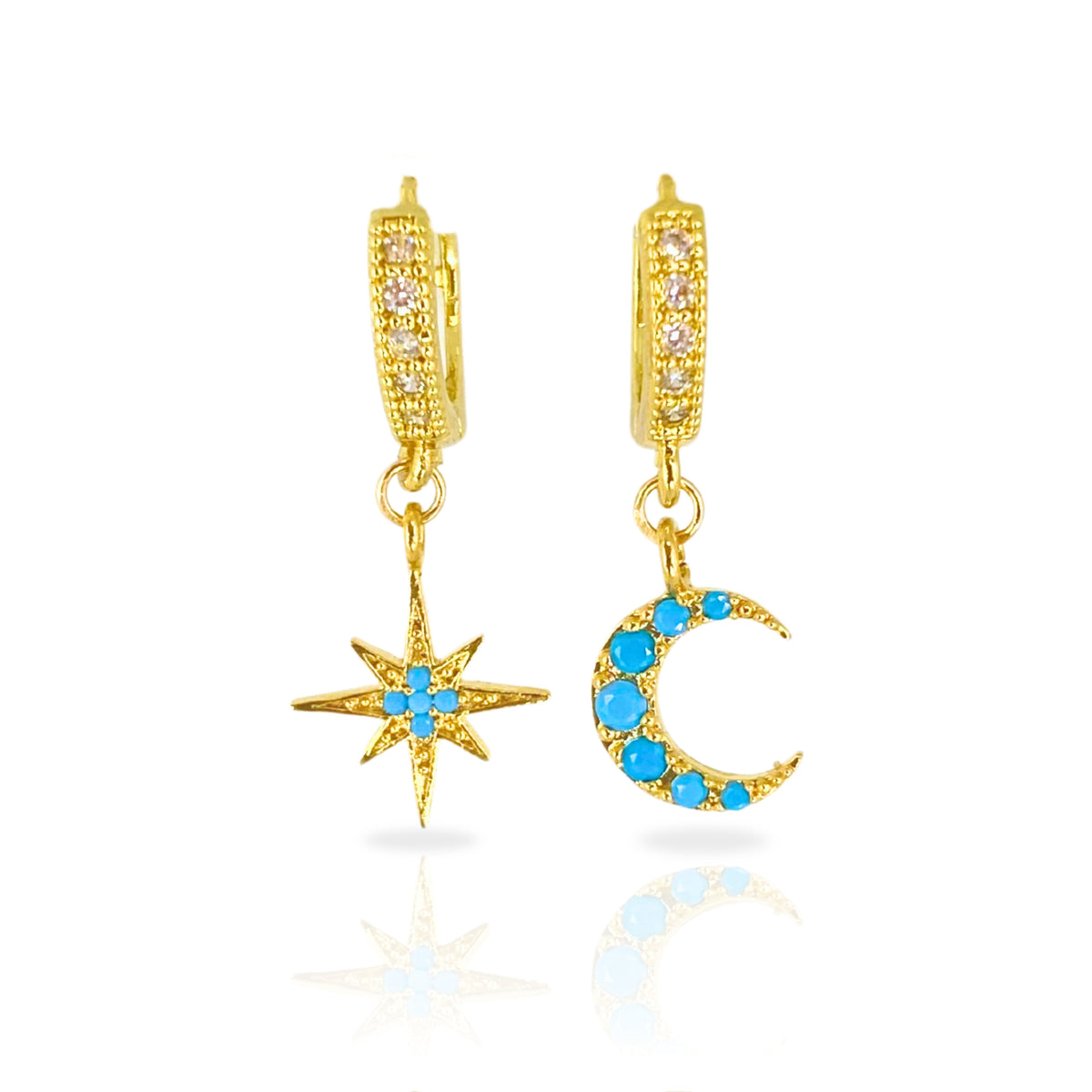 Turquoise Eclipse Huggies – Lucky Star Jewels